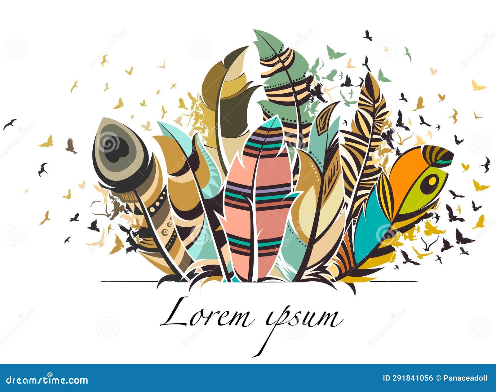 Feathers with text stock vector. Illustration of literature - 291841056