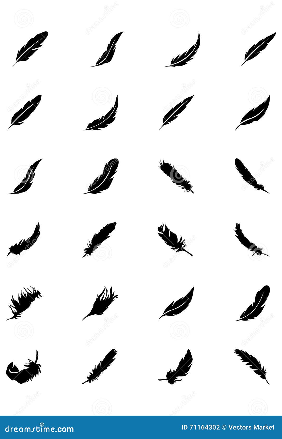 Feathers Vector Solid Icons 1 Stock Illustration - Illustration of ...