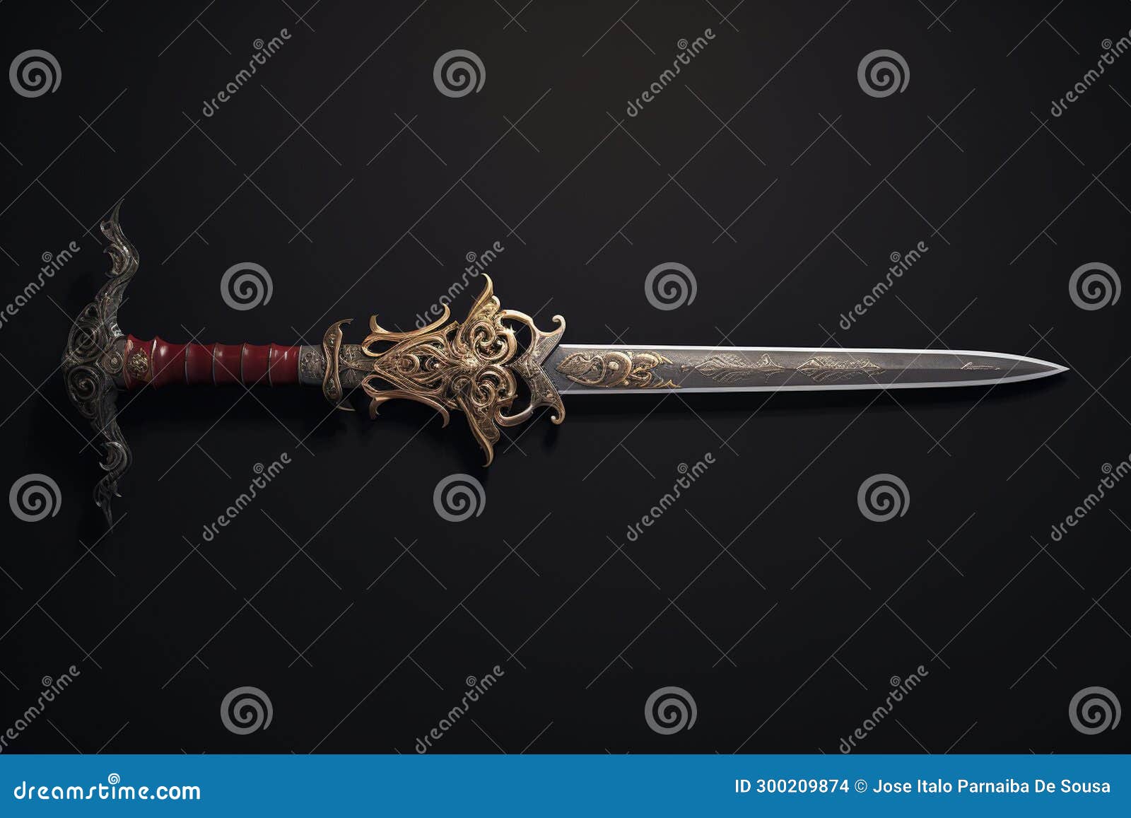 Showcase a Gallery of Legendary Swords and Stock Illustration ...