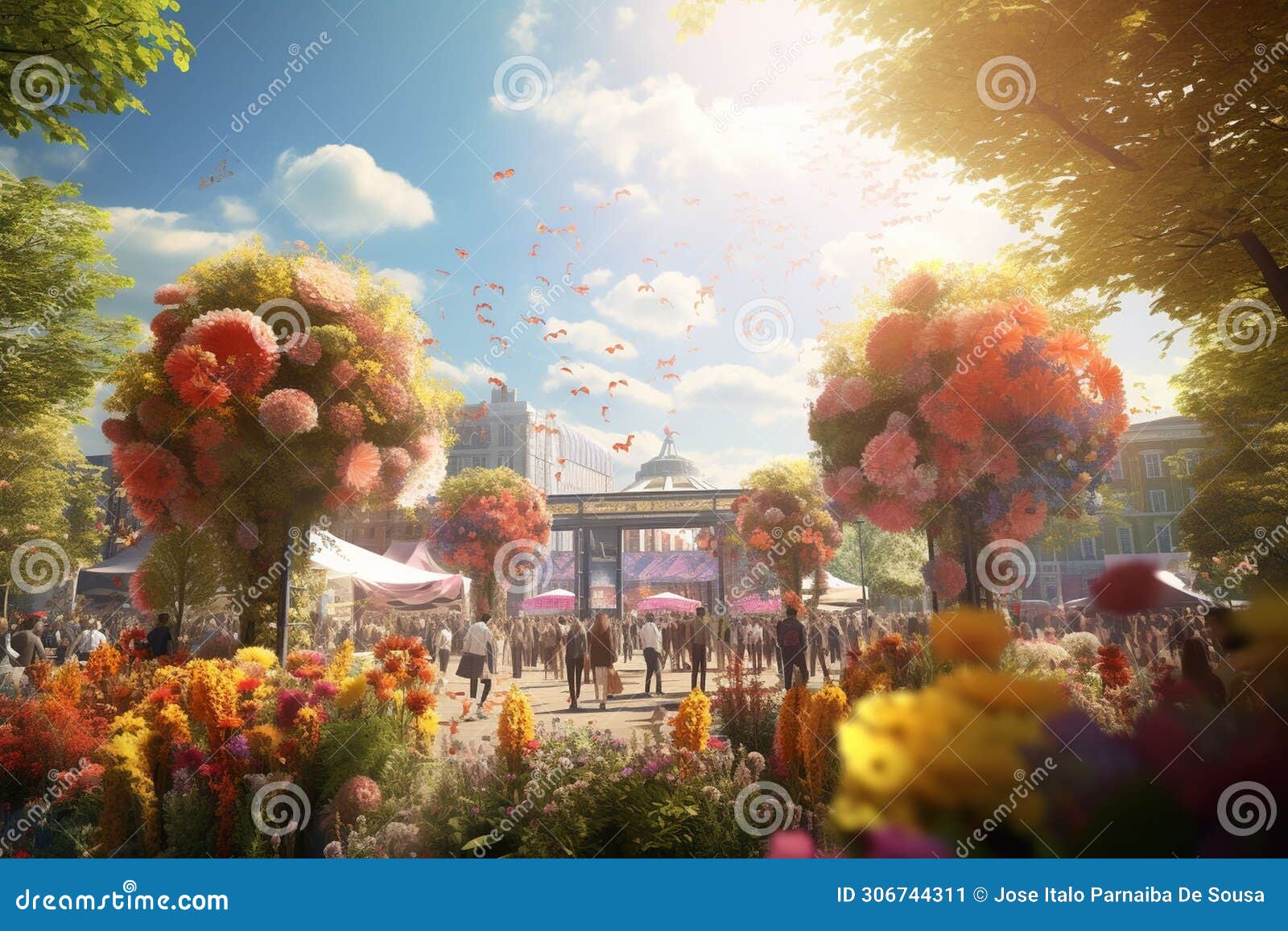 Feature a Creative Depiction of a Springtime Art. Generative Ai Stock ...