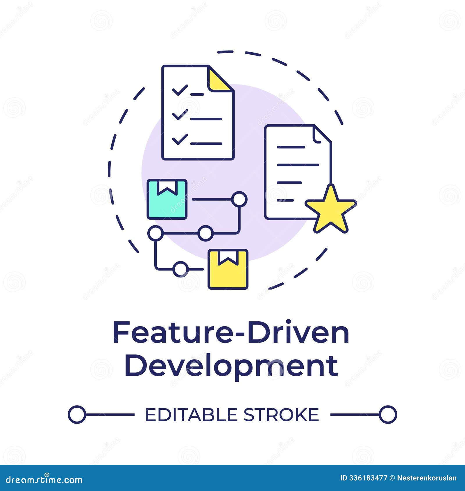 Feature-driven Development Multi Color Concept Icon Stock Vector ...