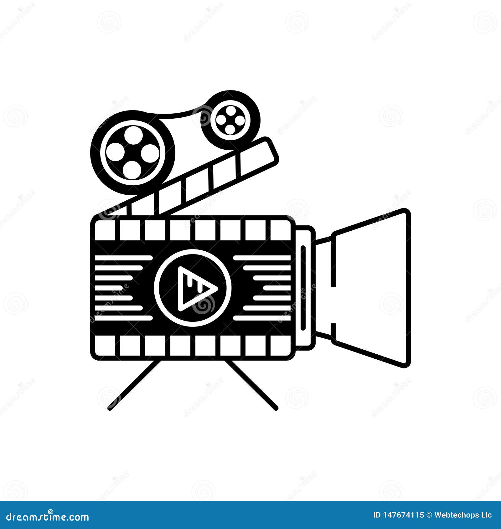 Black Solid Icon for Feature, Film and Shooting Stock Illustration ...