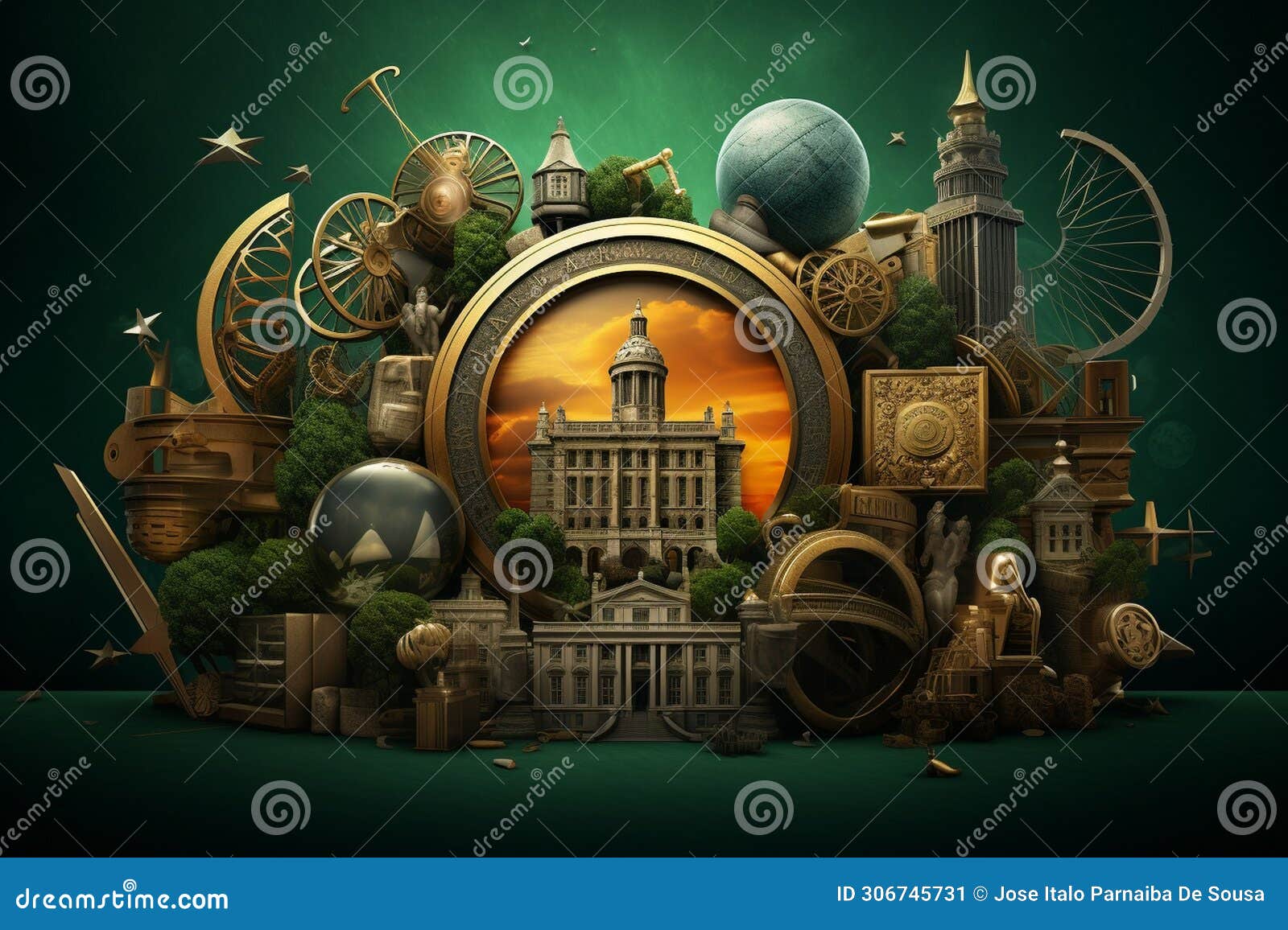 Feature a Visually Striking Collage that. Generative Ai Stock ...