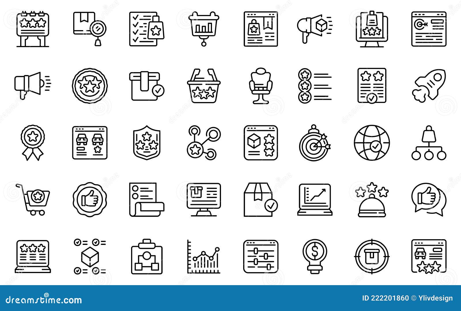 Featured Product Icons Set, Outline Style Stock Vector - Illustration ...