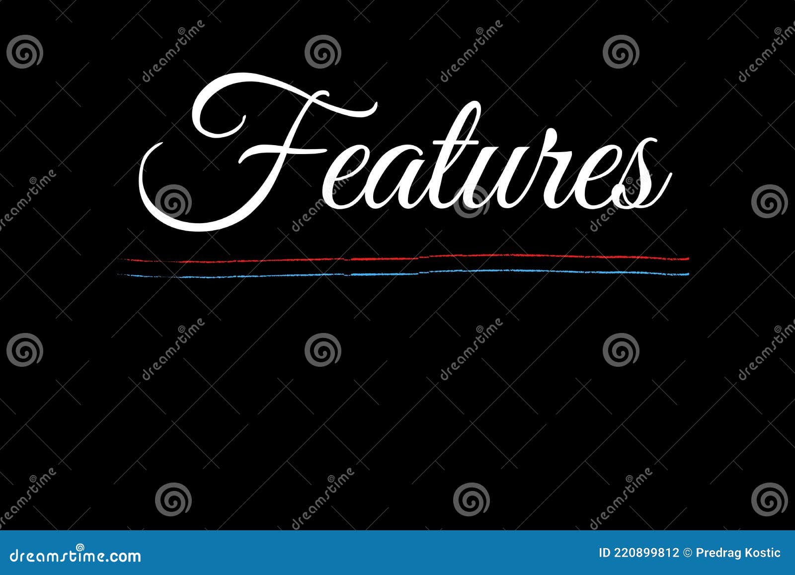 Features Word Written on the Chalkboard. Stock Illustration ...