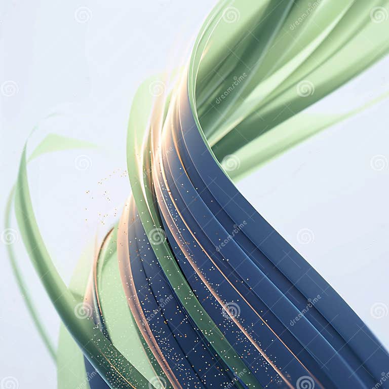 Features Abstract Background with Flowing Curved Lines Dynamic 3D Rendering Stock Illustration ...