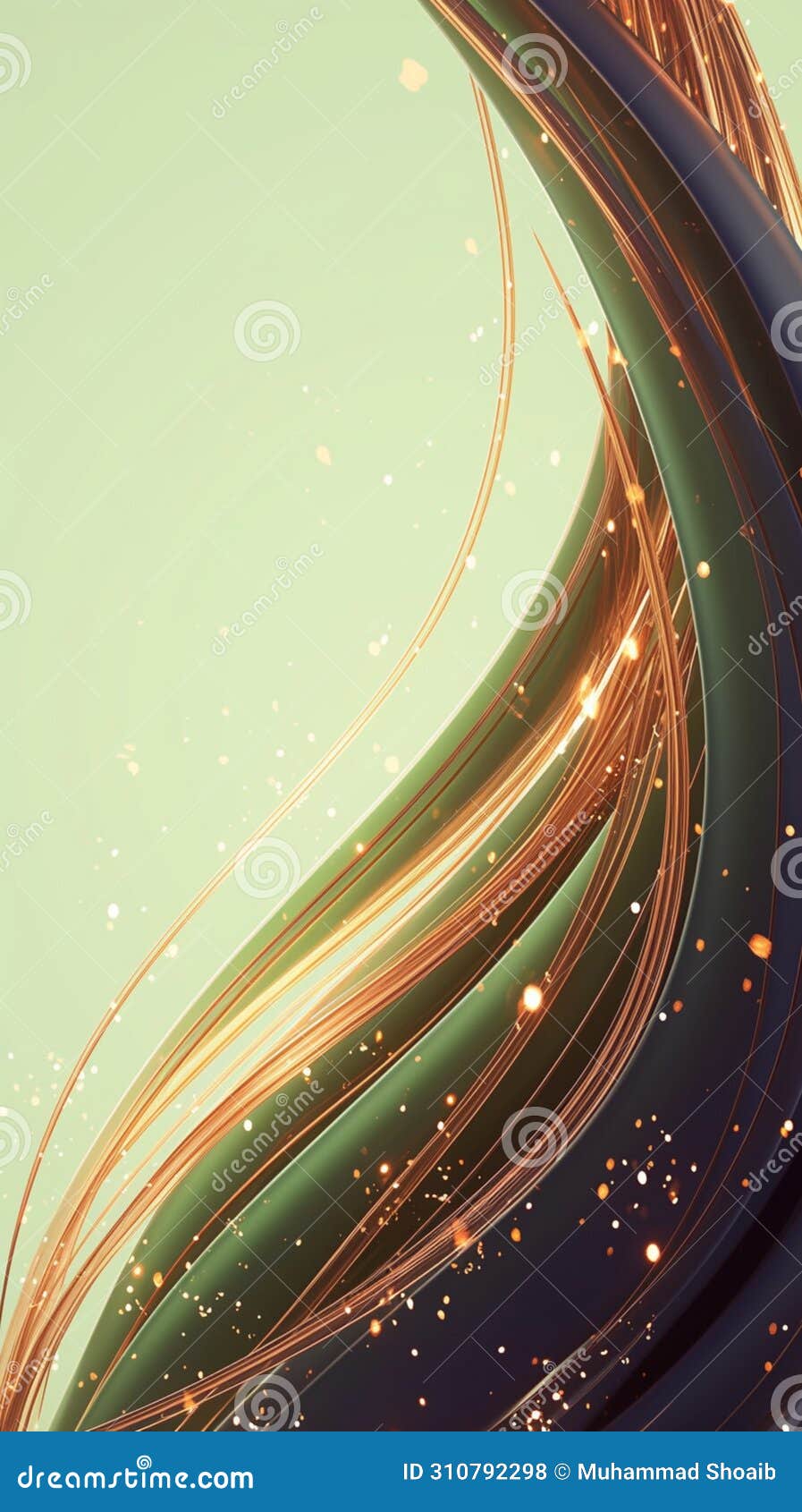 Features Abstract Background with Flowing Curved Lines Dynamic 3D Rendering Stock Illustration ...