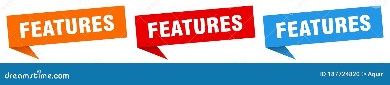Features Banner. Features Speech Bubble Label Set Stock Vector ...