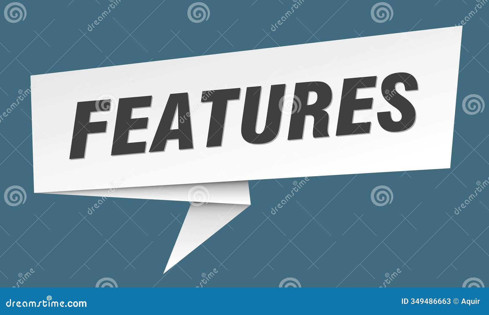 Features Banner. Features Speech Bubble, Label, Sticker, Sign Template ...