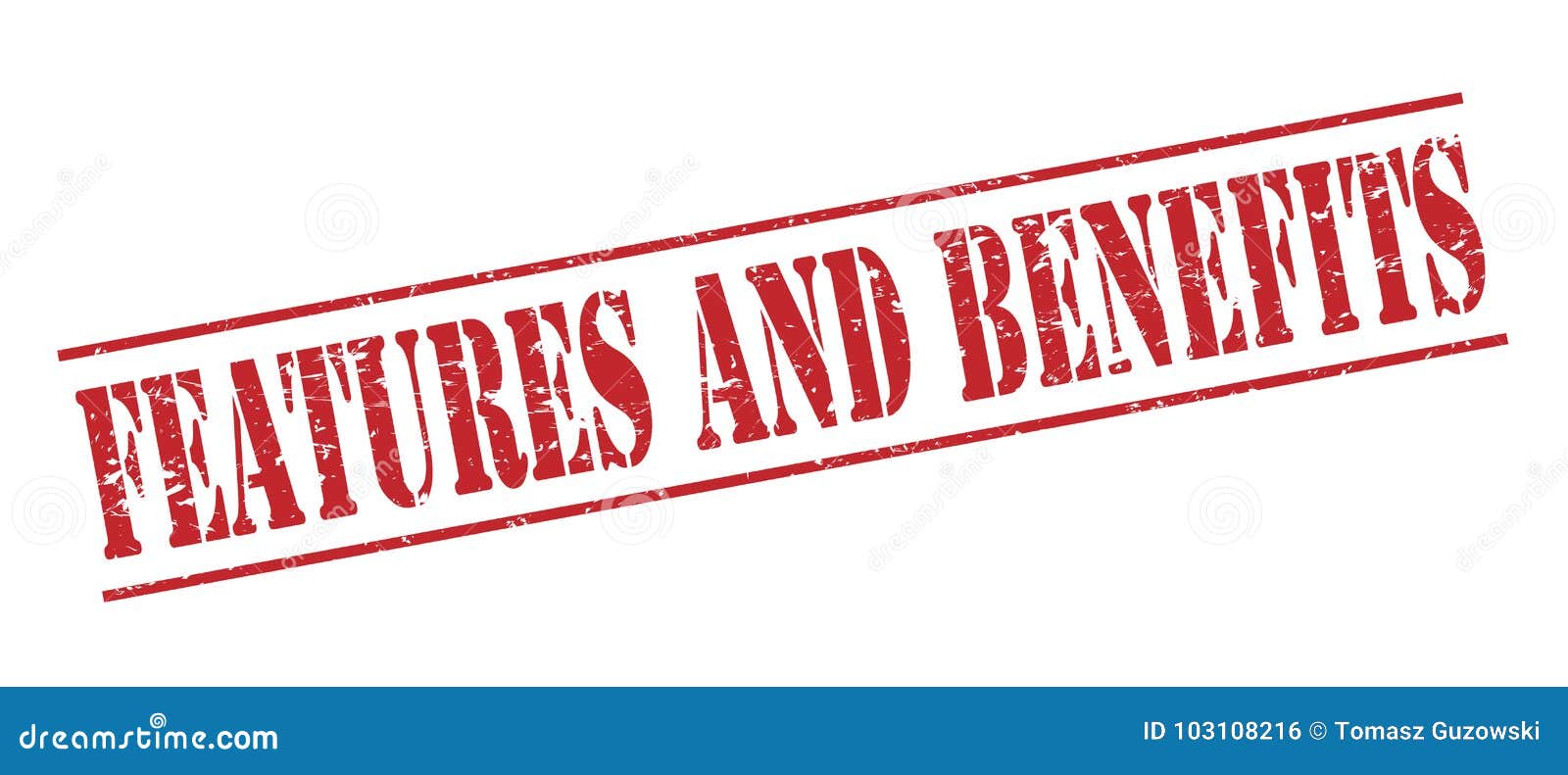 Features and Benefits Stamp Stock Illustration - Illustration of ...