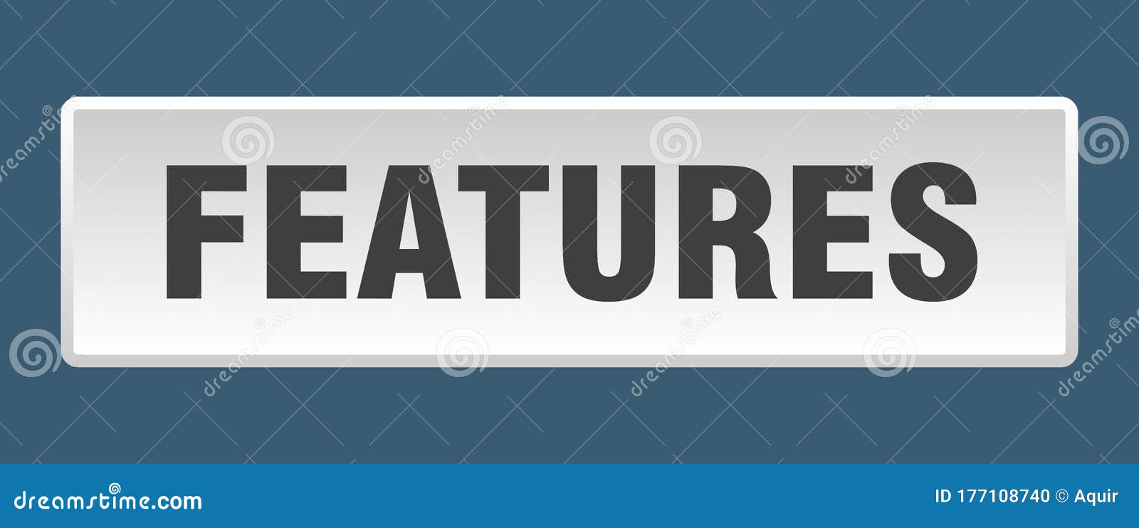 Features Button. Features Square Isolated Push Button Stock Vector ...