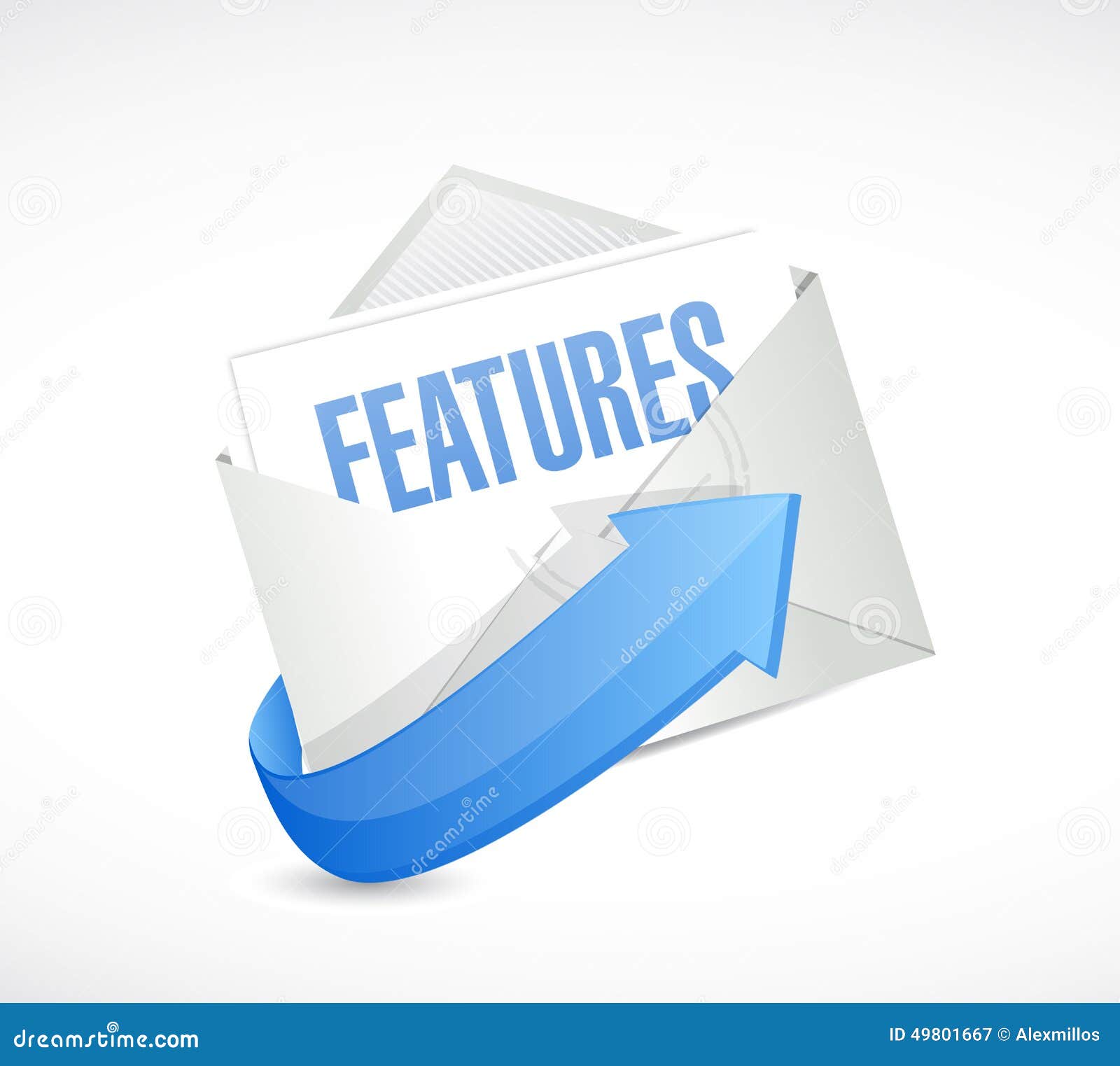 Features Email Illustration Design Stock Illustration - Illustration of ...