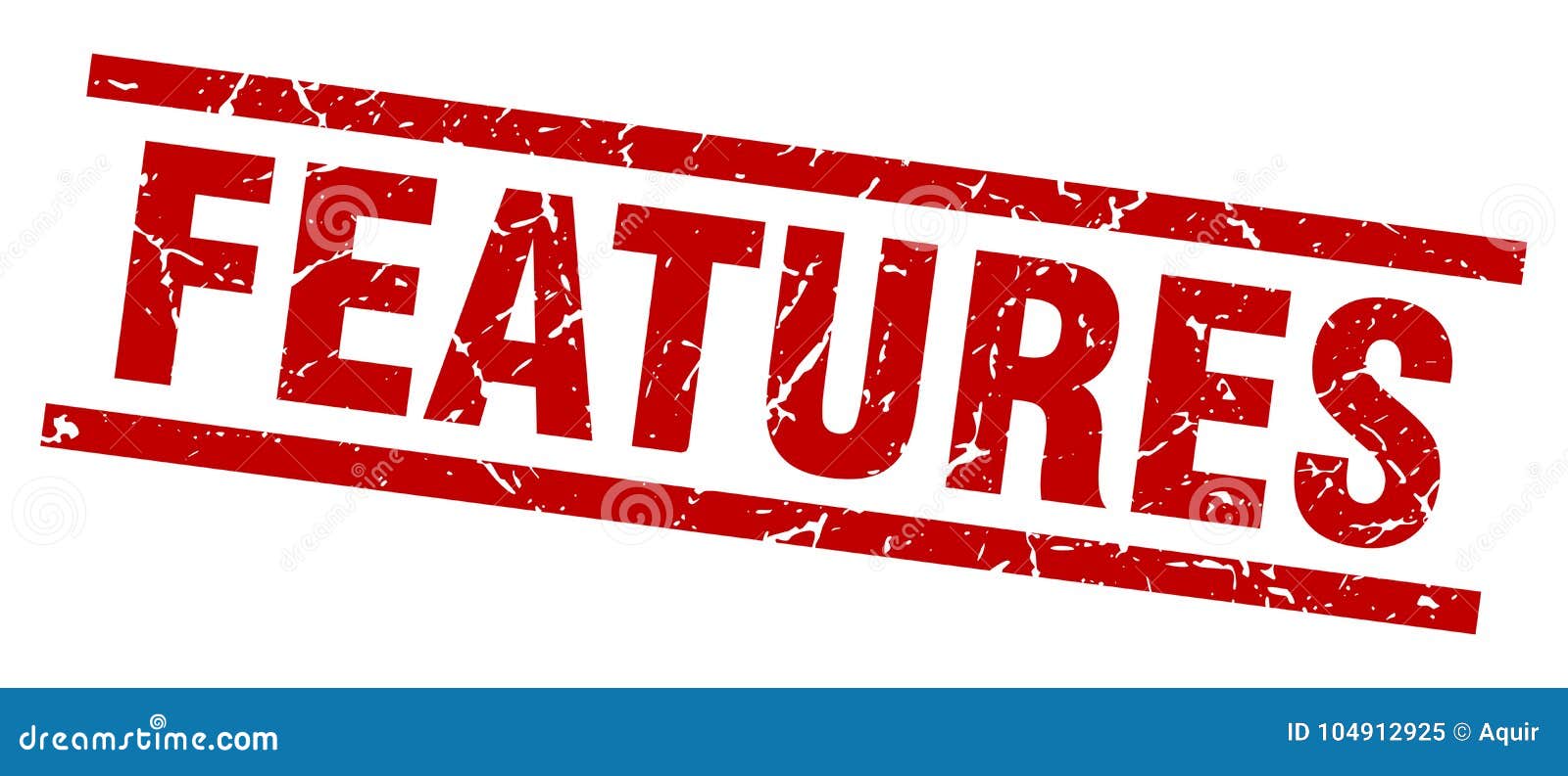 Features stamp stock vector. Illustration of sign, white - 104912925