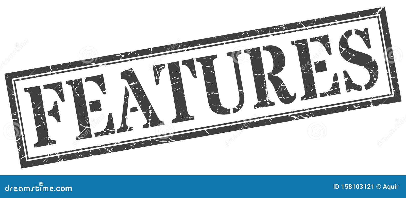 Features stamp stock vector. Illustration of seal, grey - 158103121