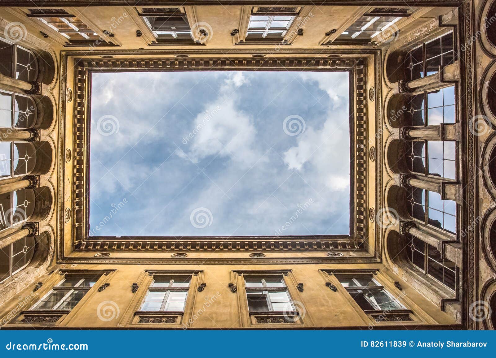 Features of Hungarian Architecture - Square Sky Stock Image - Image of ...