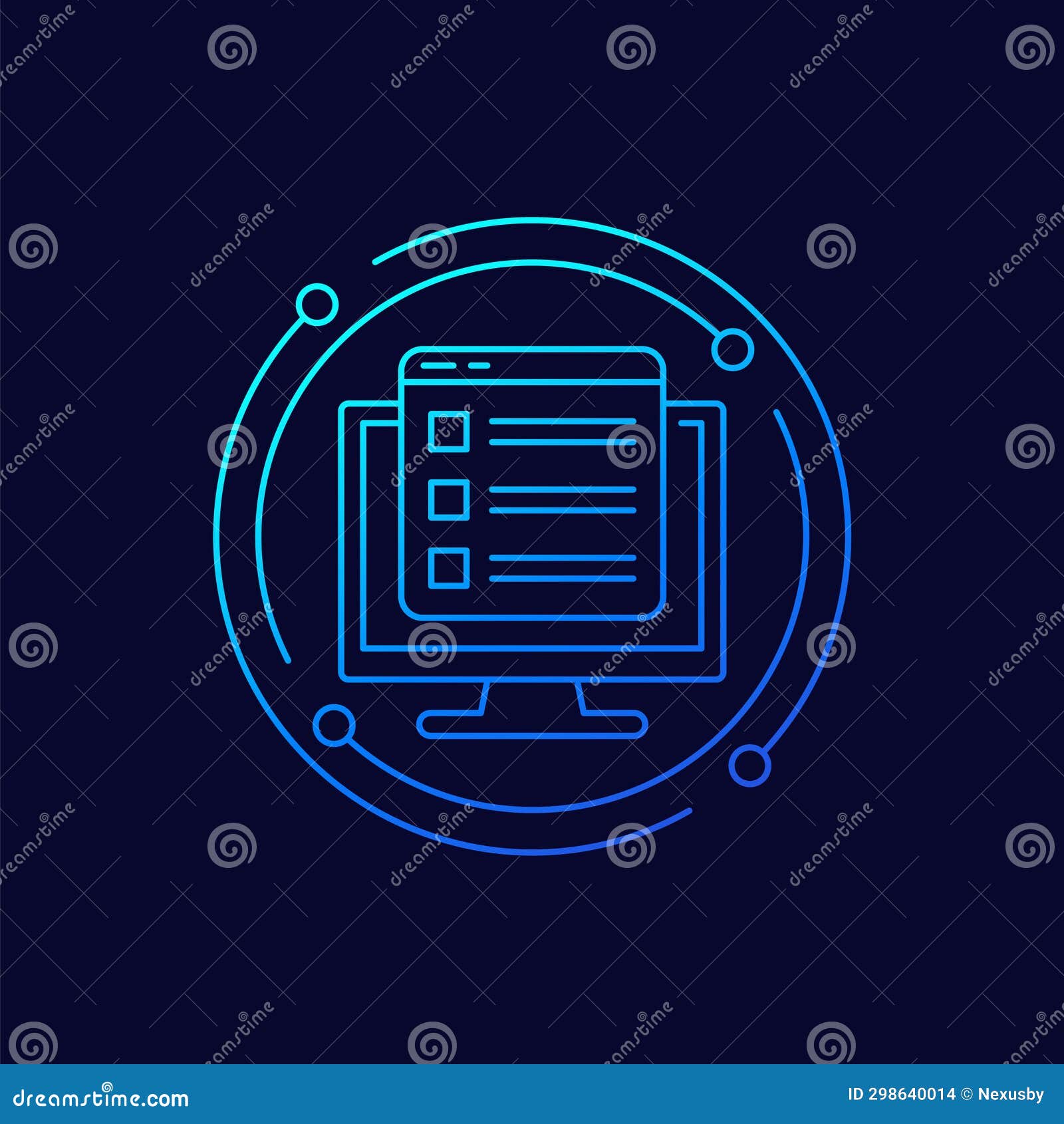 Features of Product Icon, Linear Design Stock Illustration ...