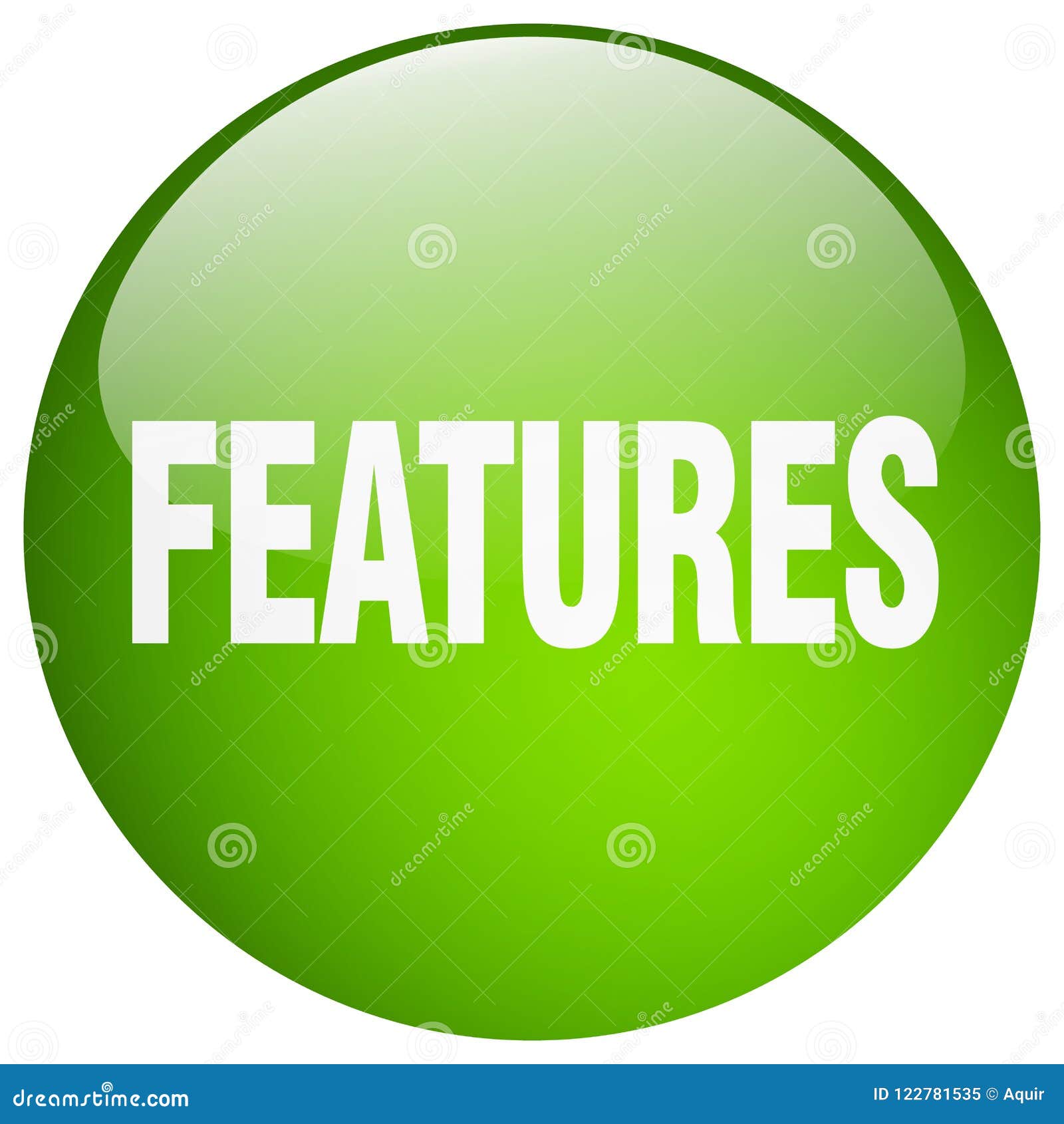 Features button stock vector. Illustration of round - 122781535