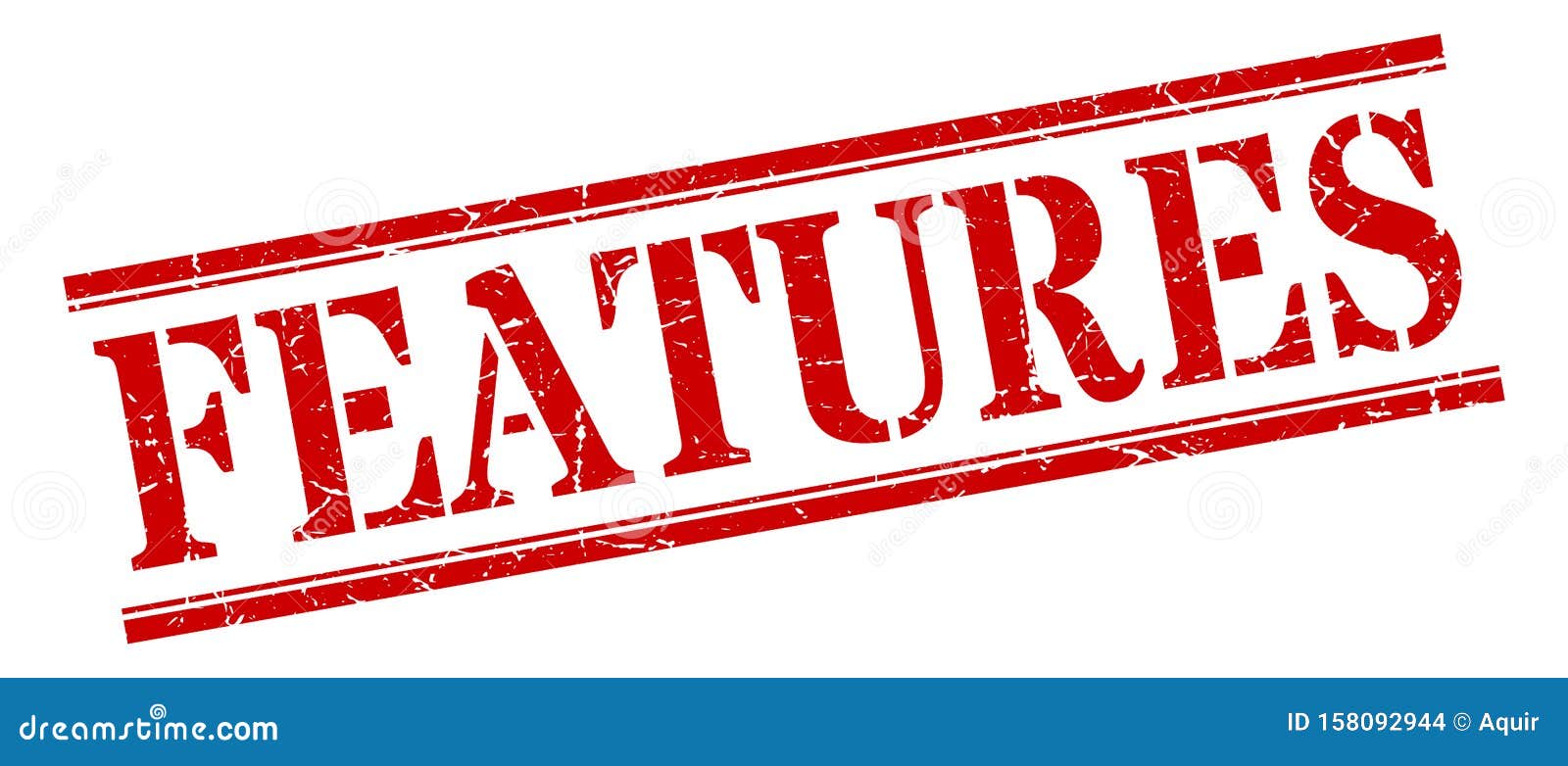 Features stamp stock vector. Illustration of notice - 158092944