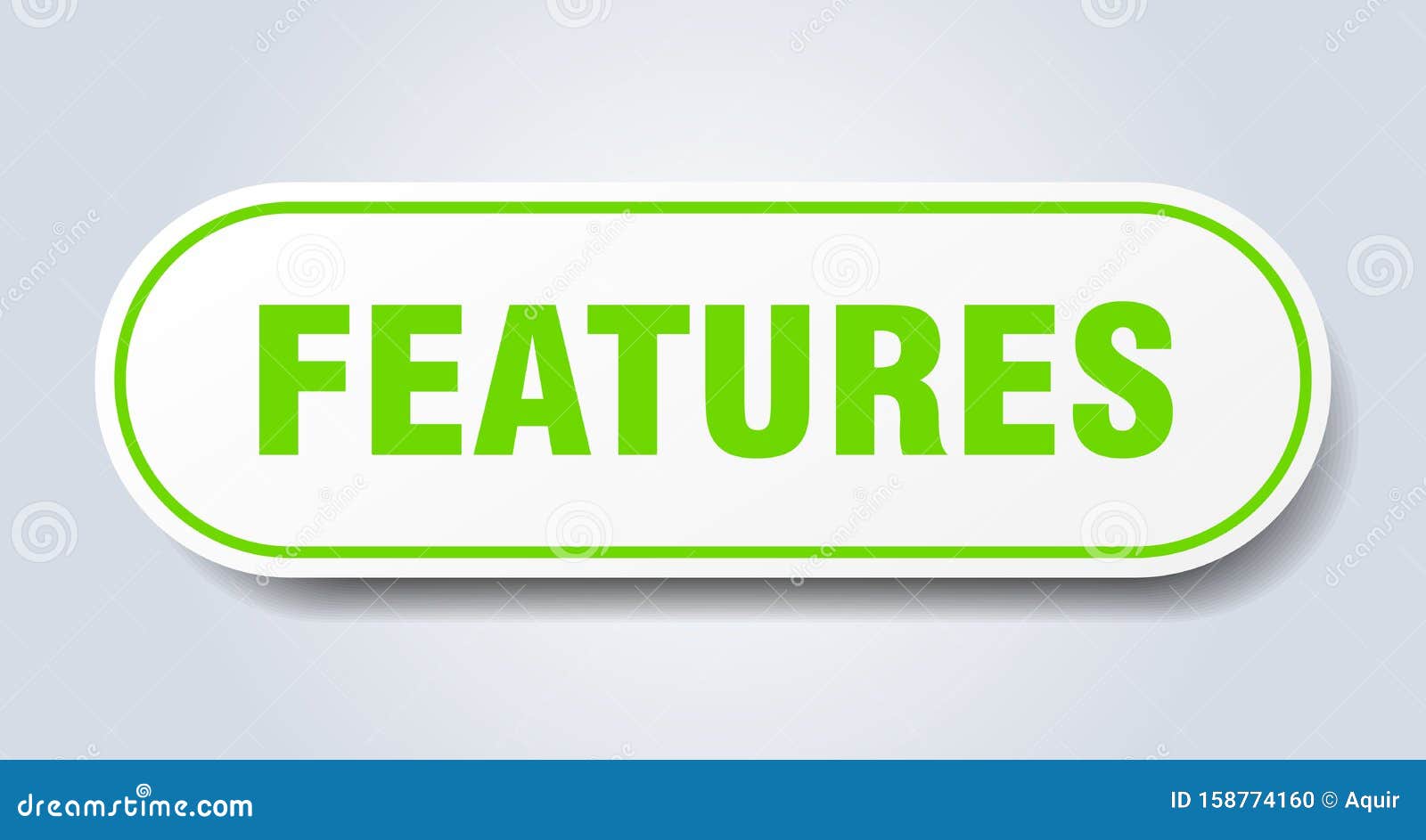 Features sticker. stock vector. Illustration of sticker - 158774160