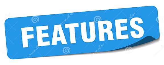 Features Sticker. Features Label Stock Vector - Illustration of ...