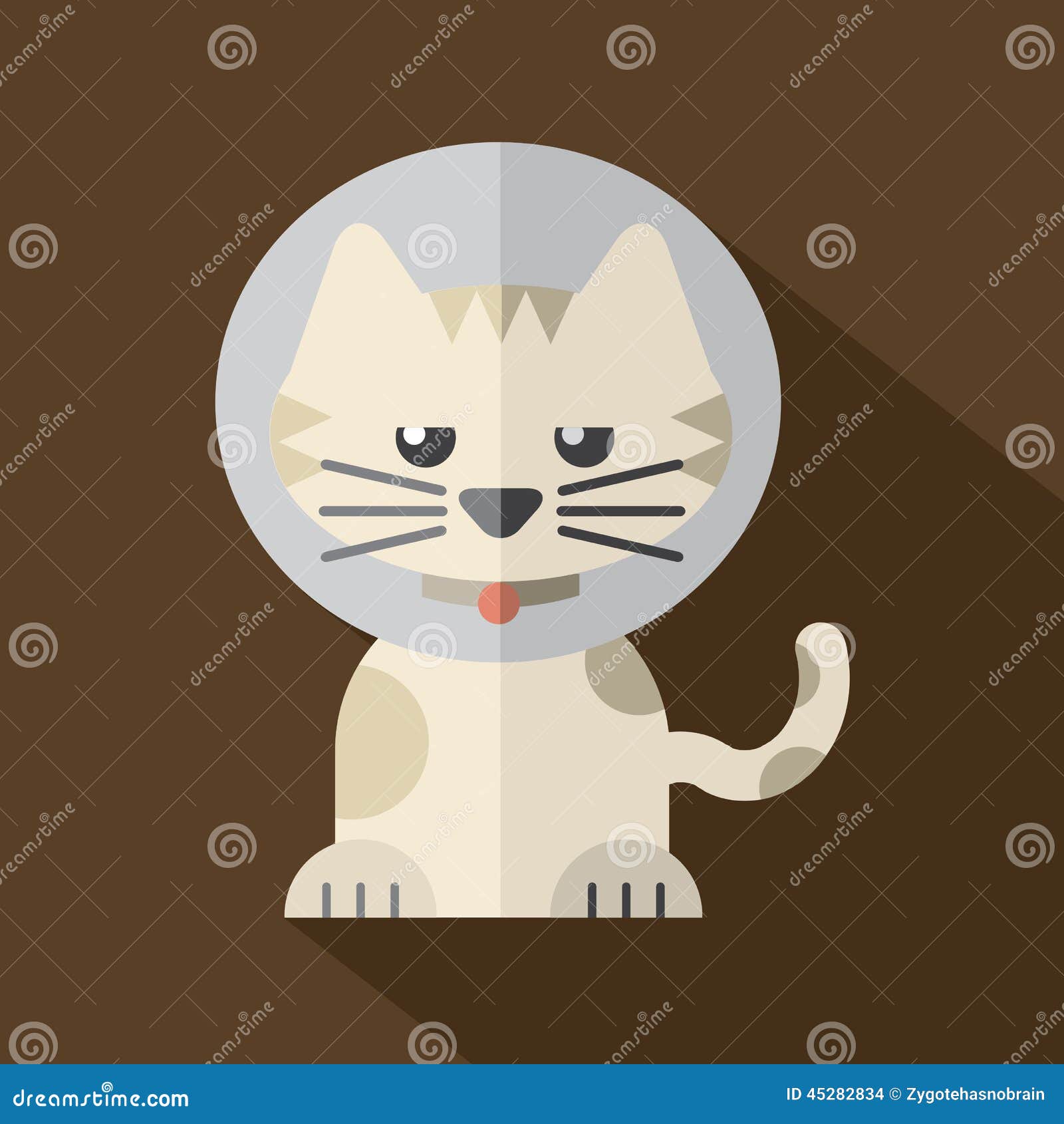 Featuring A Cat Wearing A Cat Collar Vector Illustration ...
