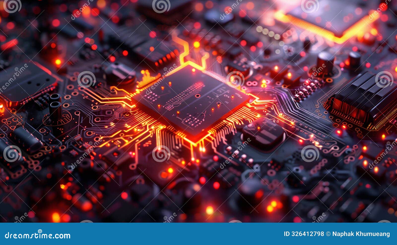 Featuring a Central Processing Unit and Electronic Components, this ...