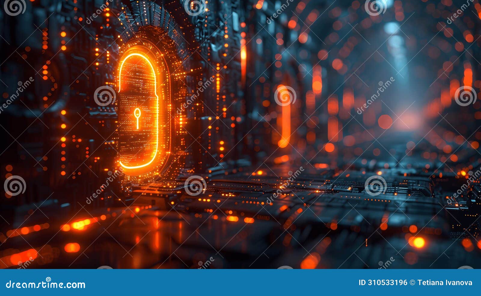 Securing Codes with Digital Age Locks. Stock Illustration ...