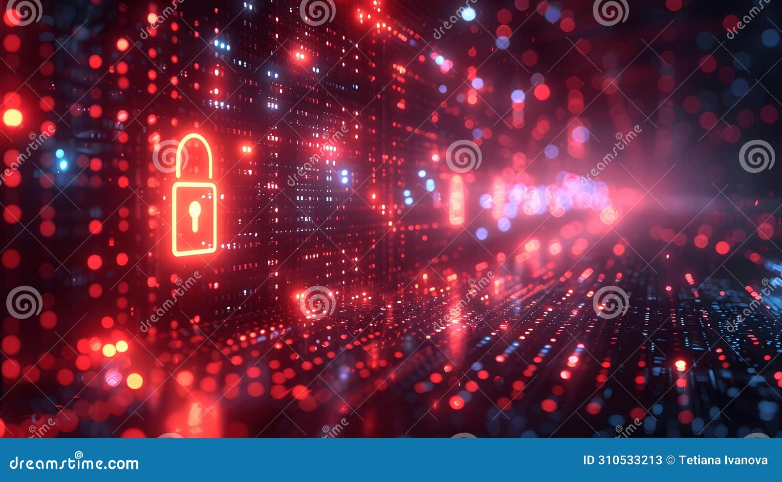 Cyber Lock Encryption, a Digital Safeguard. Stock Illustration ...