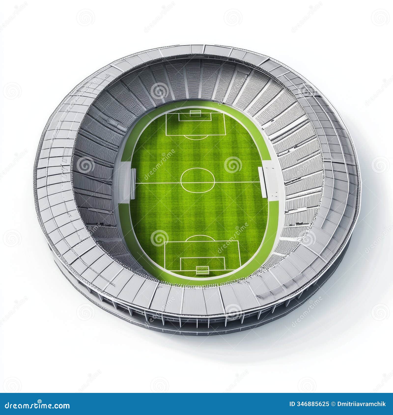 Featuring a Green Field and Trees Surrounding the Stadium Stock Image ...