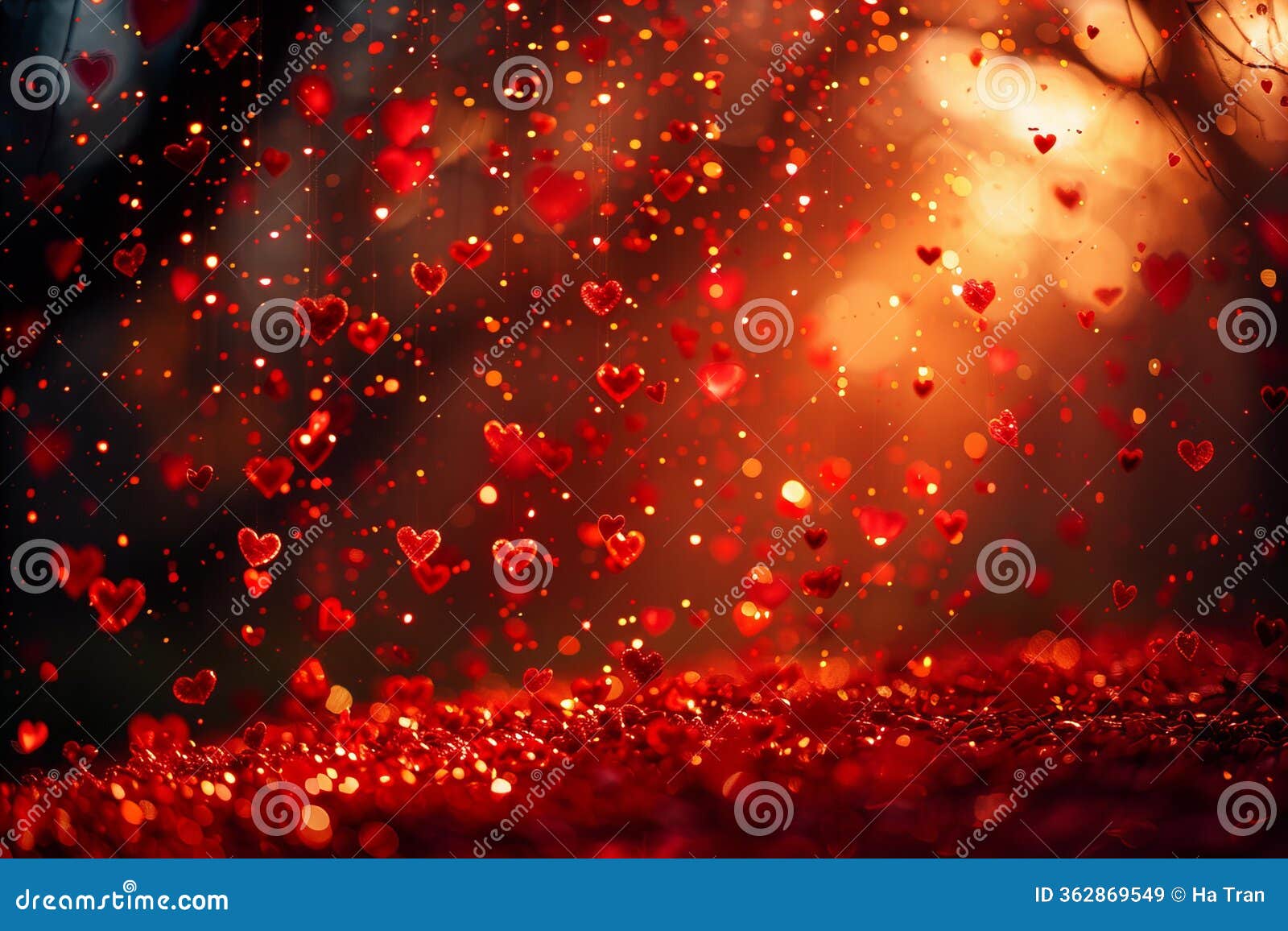 Featuring a Large Screen Full of Red Hearts Scattering Across the ...