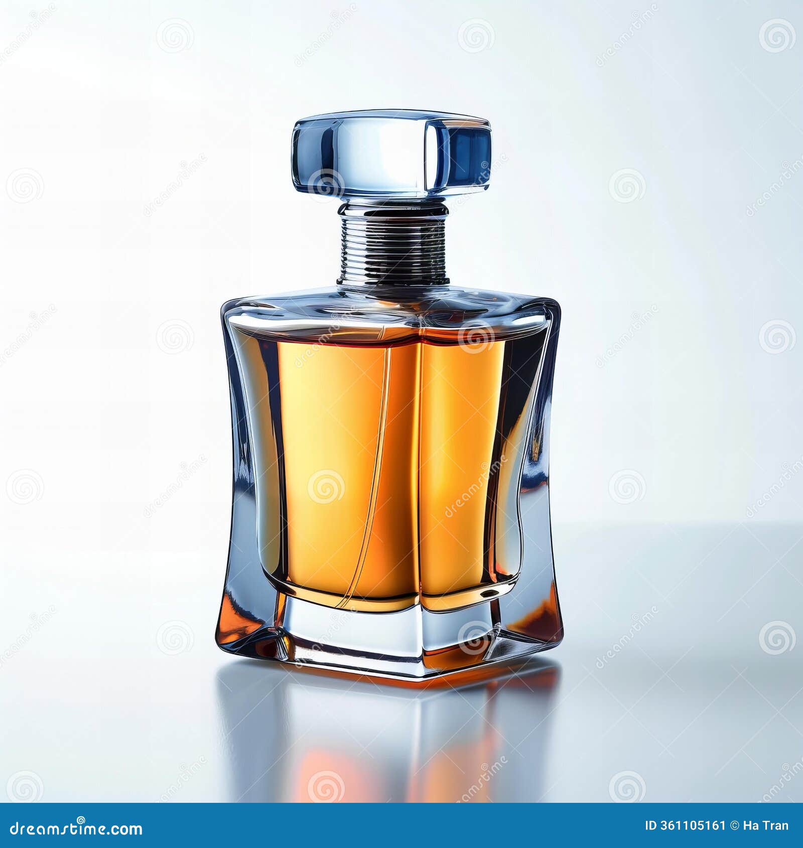 Featuring a Perfume Bottle, Rectangular Type Design , Isolated on White ...