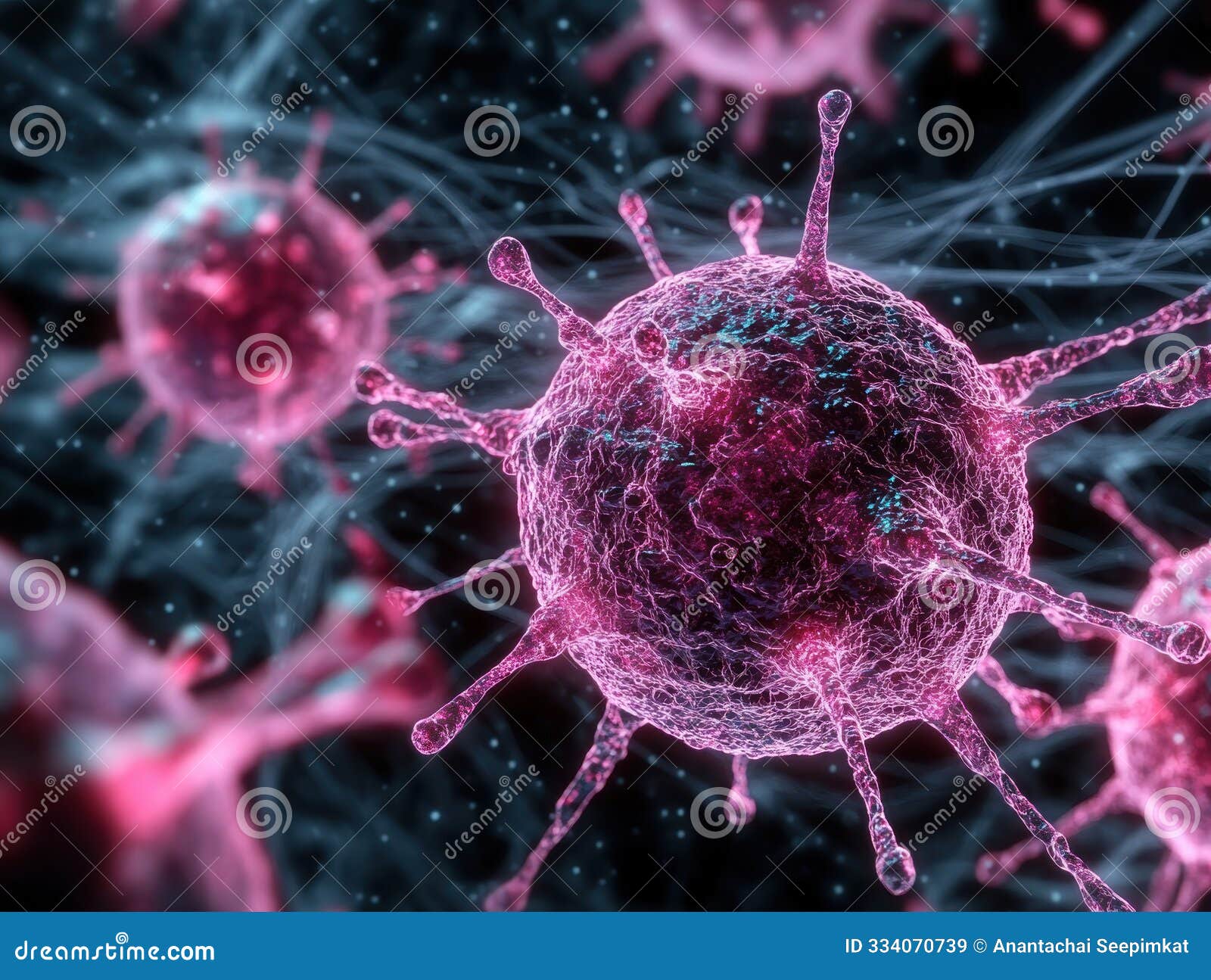 Featuring Red Spikes, a Meticulously Detailed 3D Visualization of Virus ...