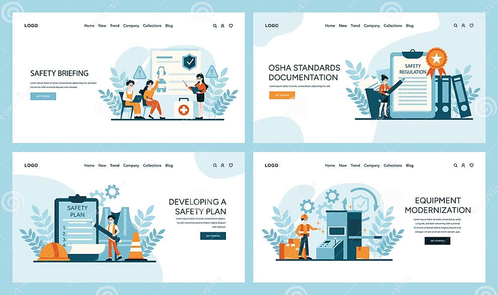 Featuring Safety Briefings, Standards Documentation, and Safety Plan Development Stock Vector ...