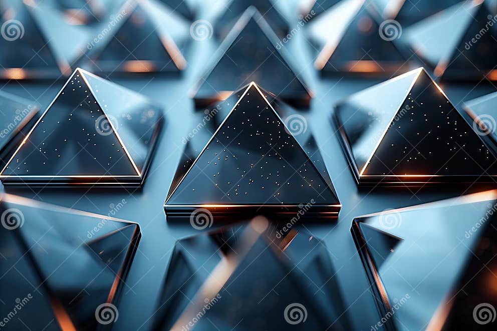 Featuring a Shiny Triangles on the Blue Background, High Quality, High ...