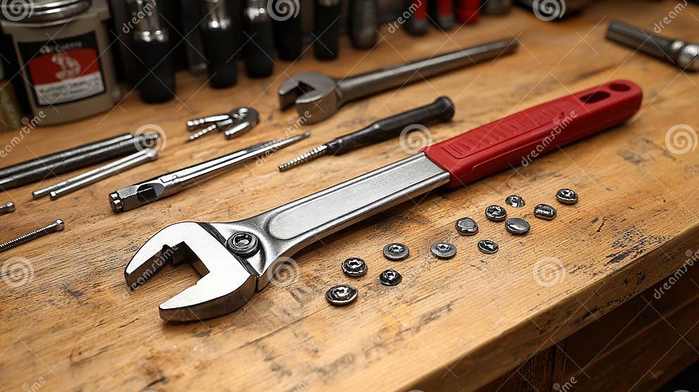Featuring Sturdy Adjustable Wrench Organized Construction Tool Set ...