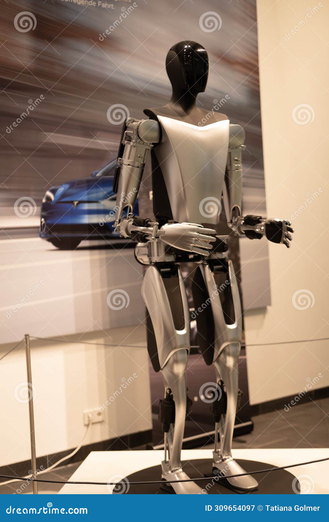 Tesla Bot Optimus Robotic Humanoid In GIGA TESLA FACTORY Lobby ...