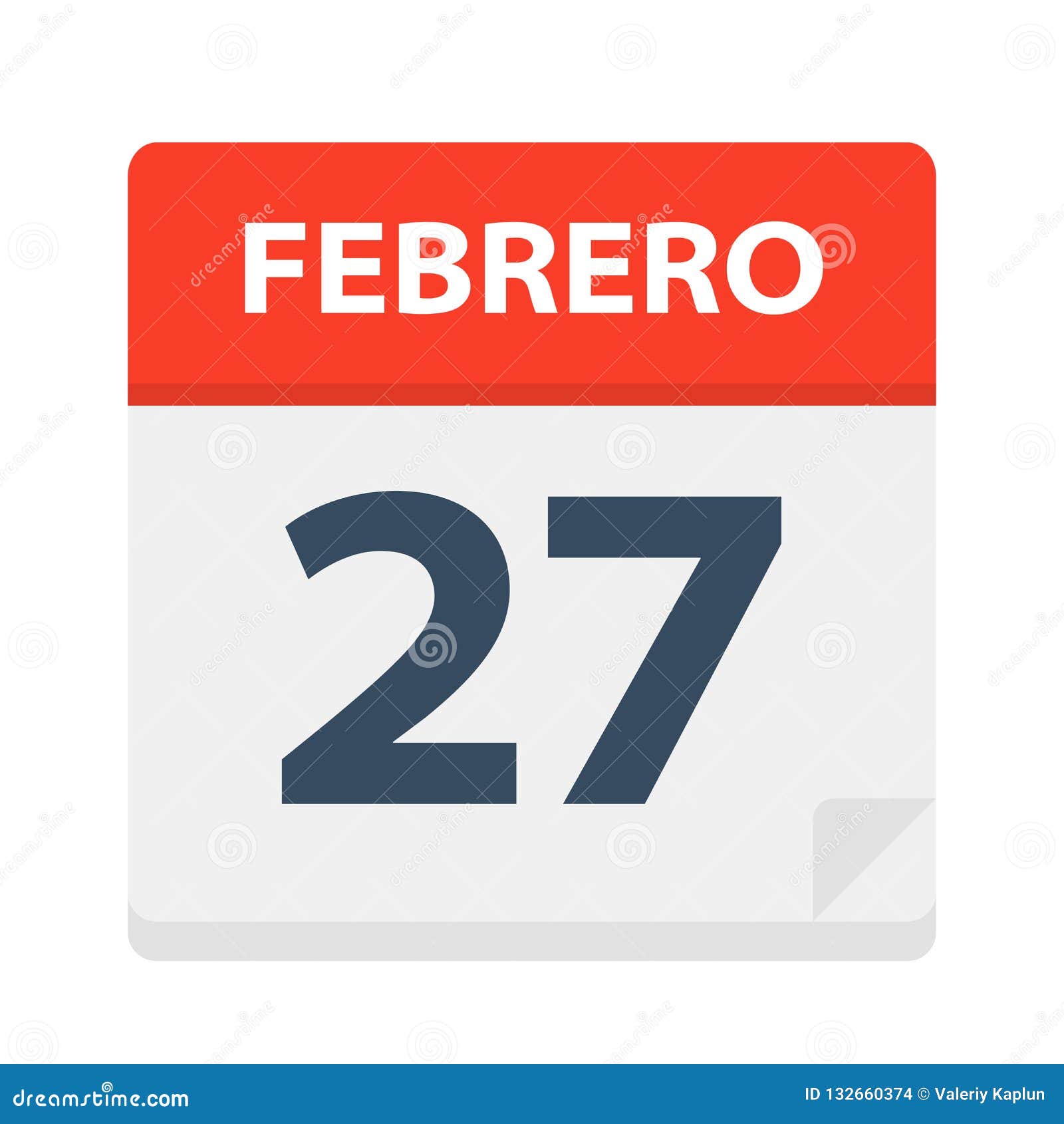 Febrero 27 - Calendar Icon - February 27. Vector Illustration of ... Febrero 27 - Calendar Icon - February 27. Vector Illustration of ...