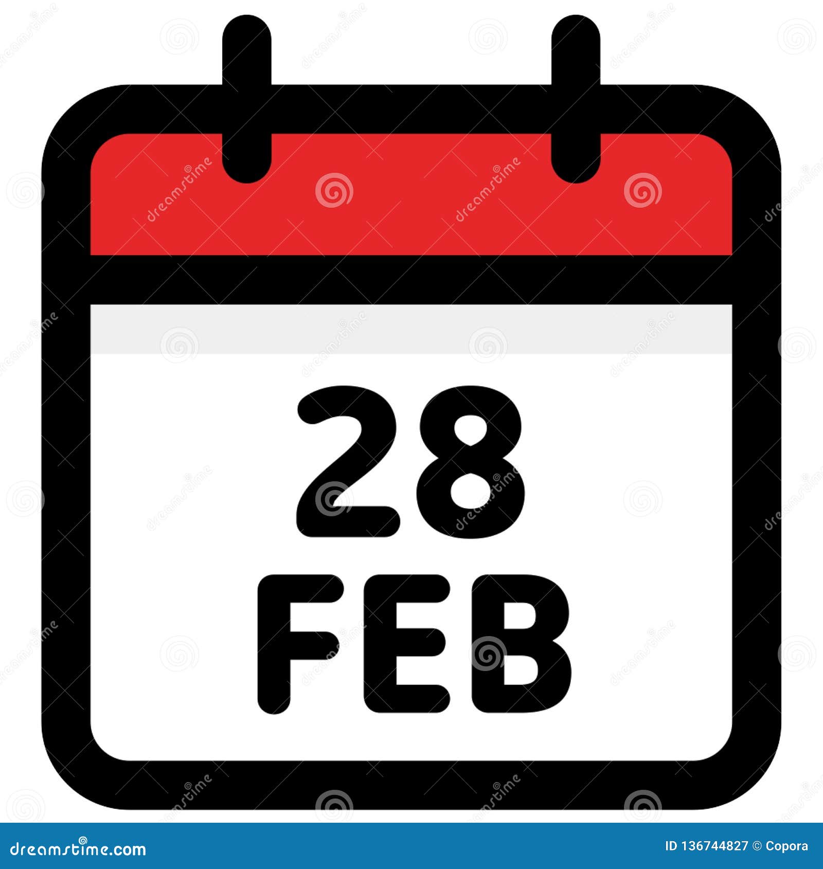 28 Febrero - Icono Del Calendario - Ejemplo Del Vector Ilustración del ...