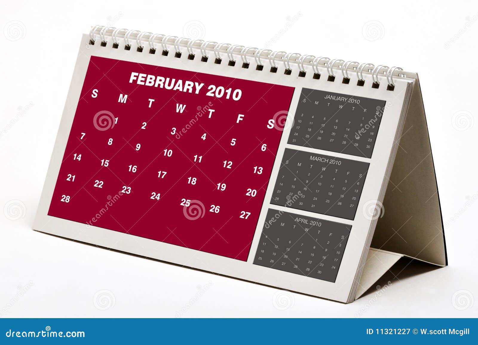 Februar 2010-Kalender stockbild. Bild von monat, kalender - 11321227