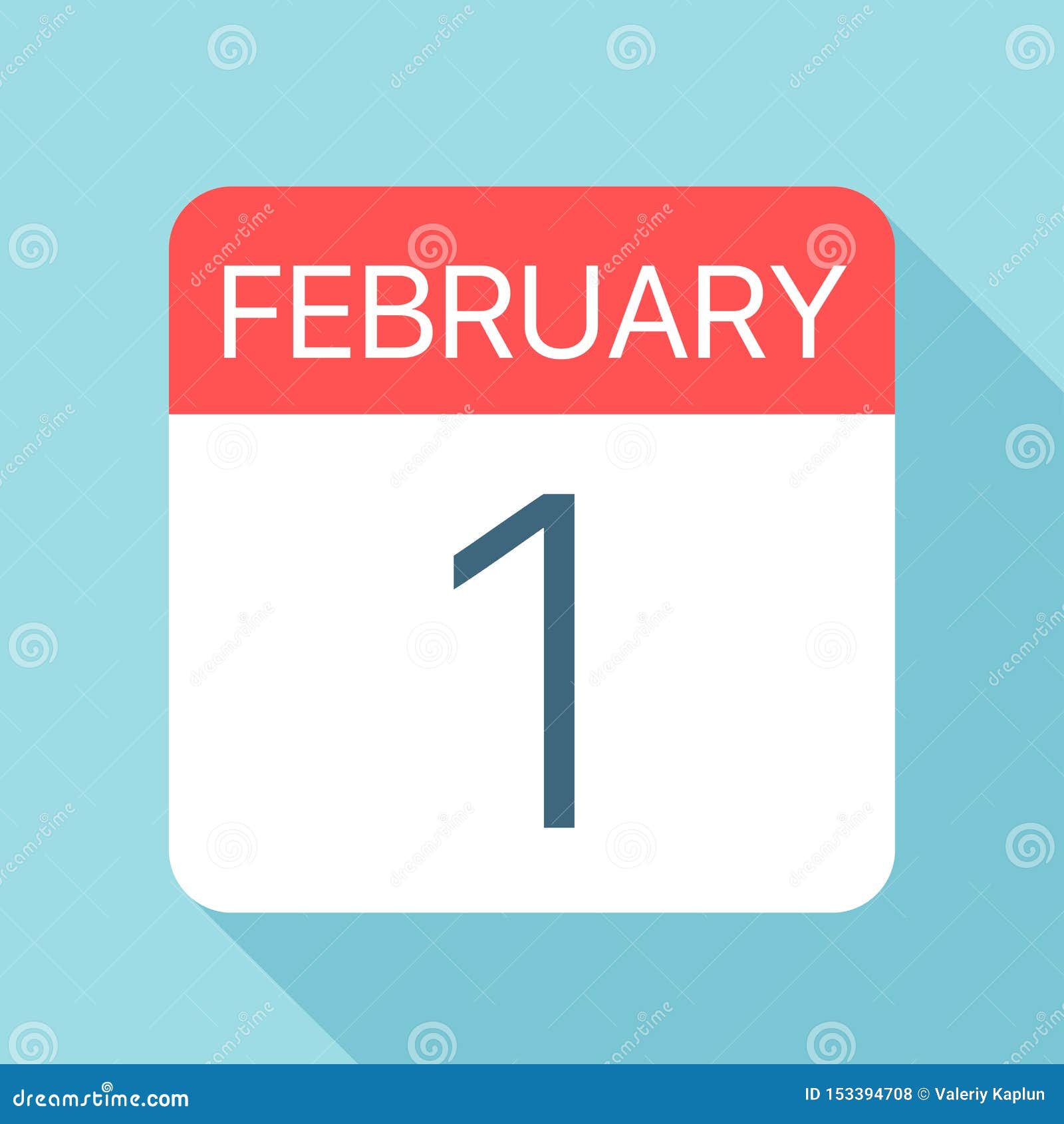 1. Februar - Kalendersymbol Vektor-Abbildung Eines Monats Stock ...