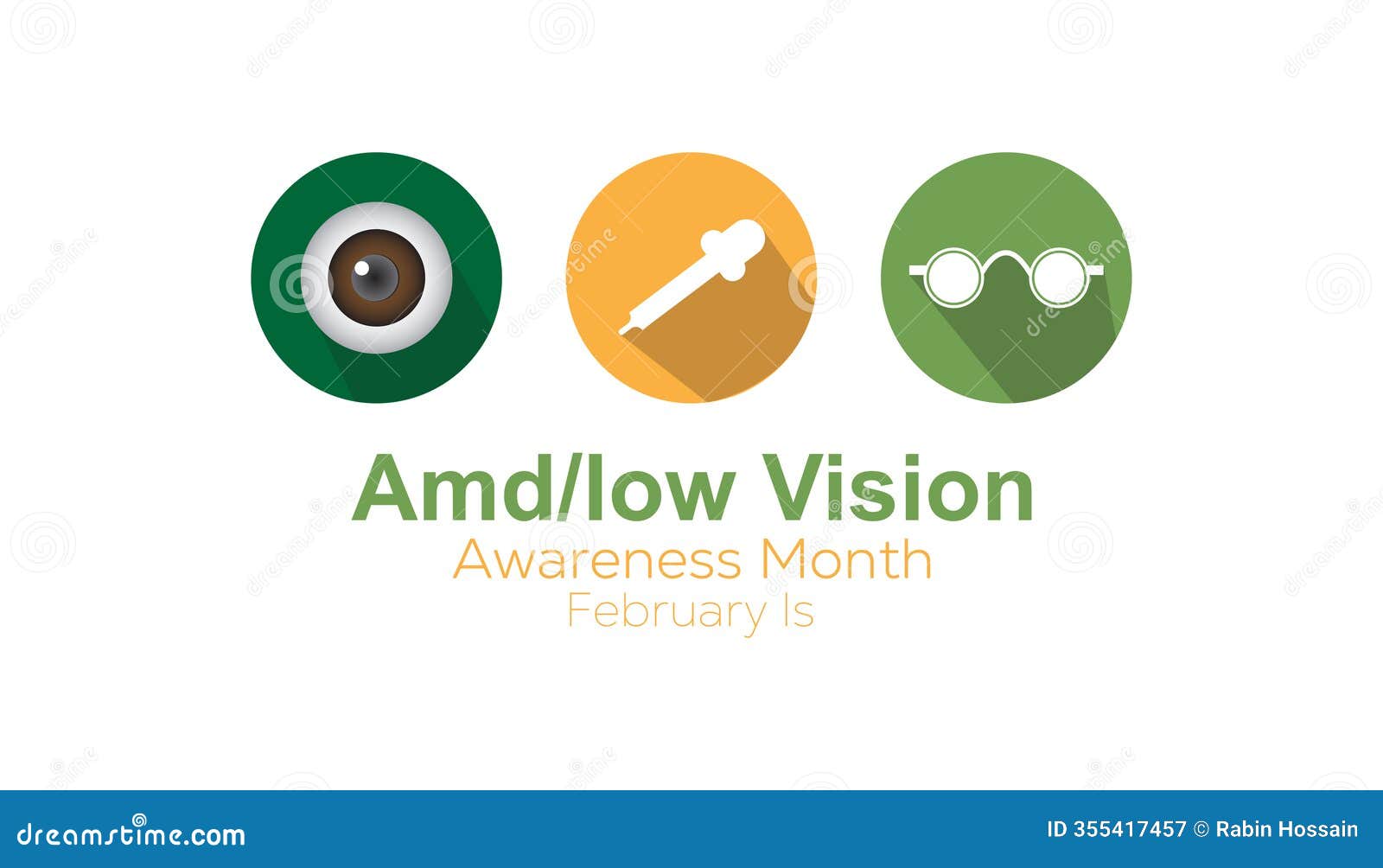 February is Amd Low Vision Awareness Month. Stock Illustration ...