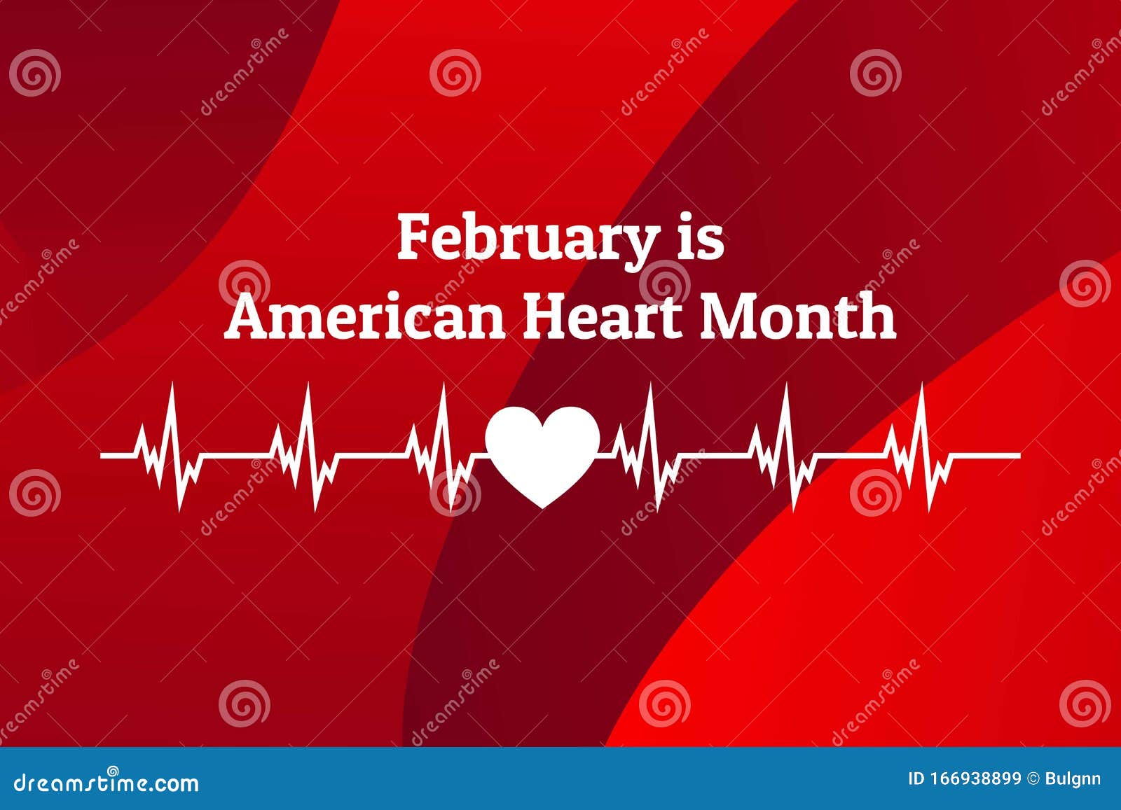 February Is American Heart Month Template For Background Banner Card