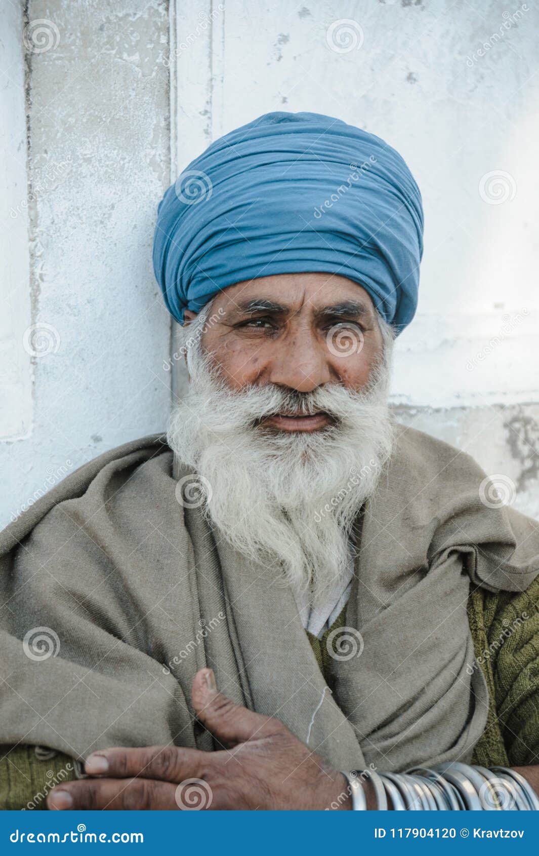 26 February 2018 Amritsar, India. Old Indian Sikh Looking at Camera ...