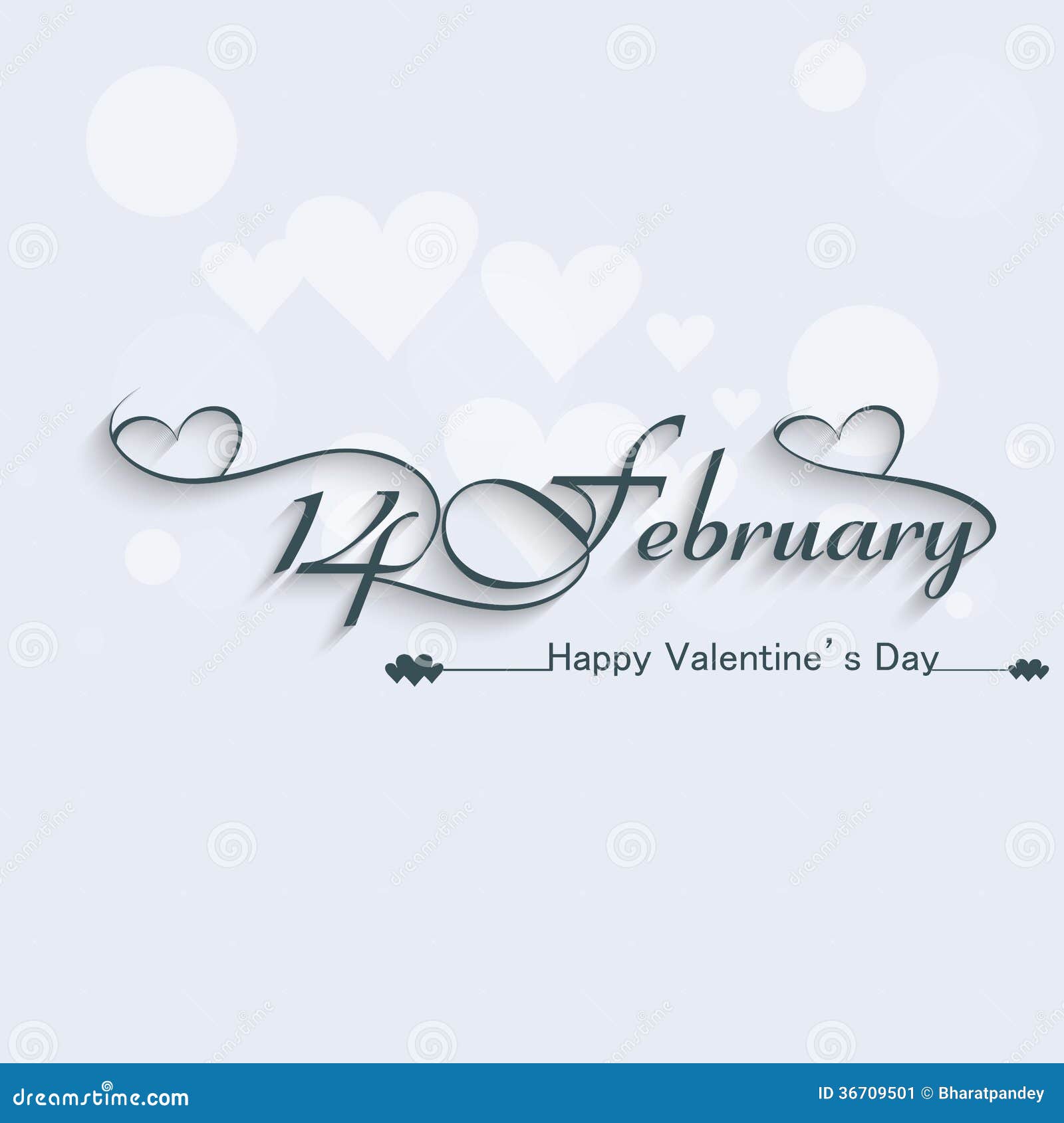 14 February Beautiful Elegant Text Design Stock Vector - Illustration ...