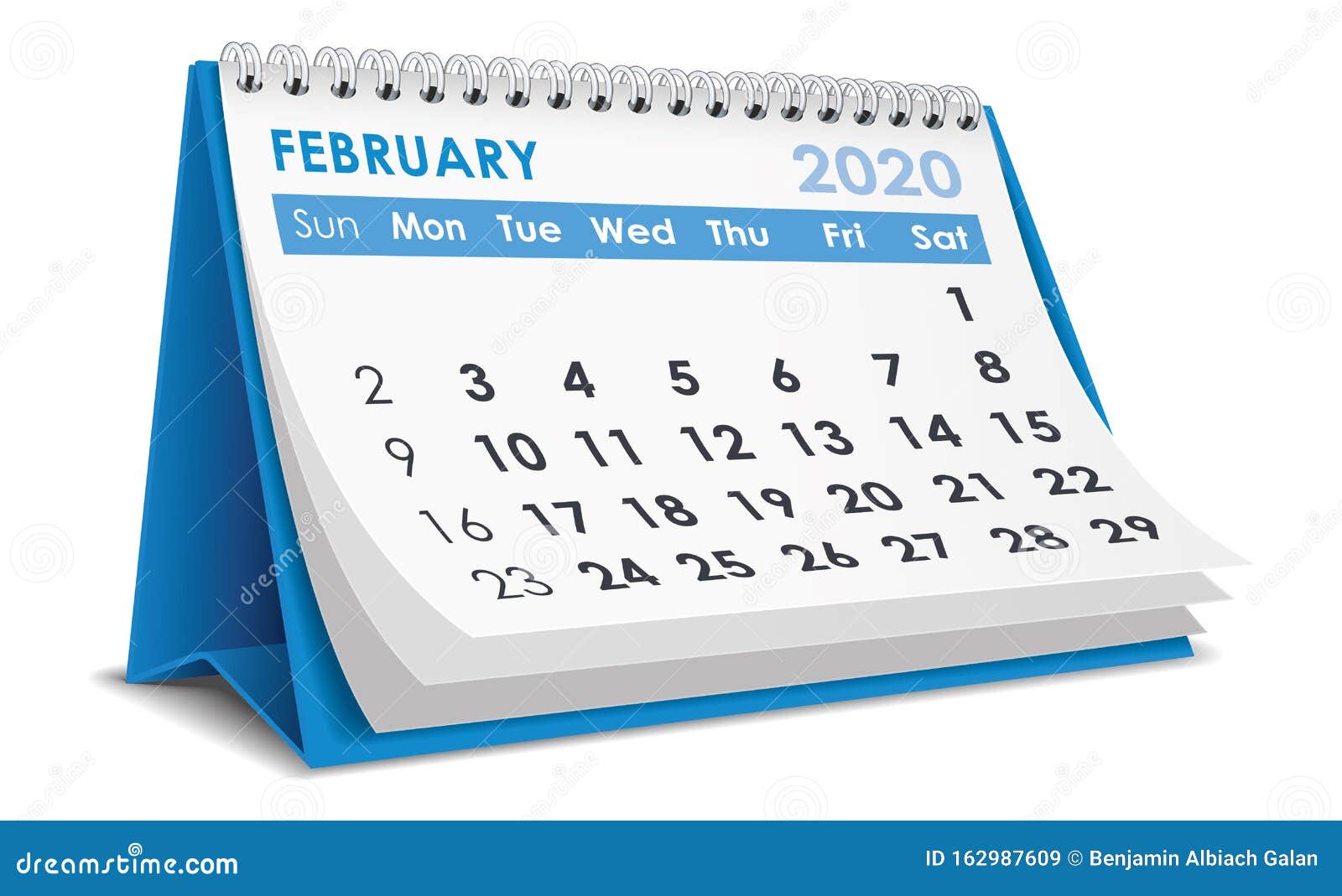 February 2020 Calendar stock vector. Illustration of vector - 162987609