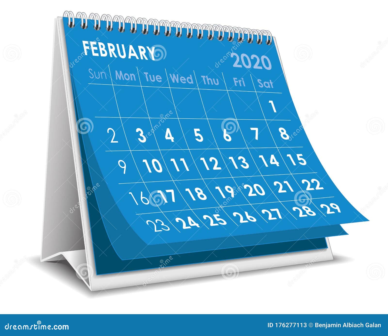 FEBRUARY 2020 Template, Desk Calendar 2020, Trendy Background, Vector ...