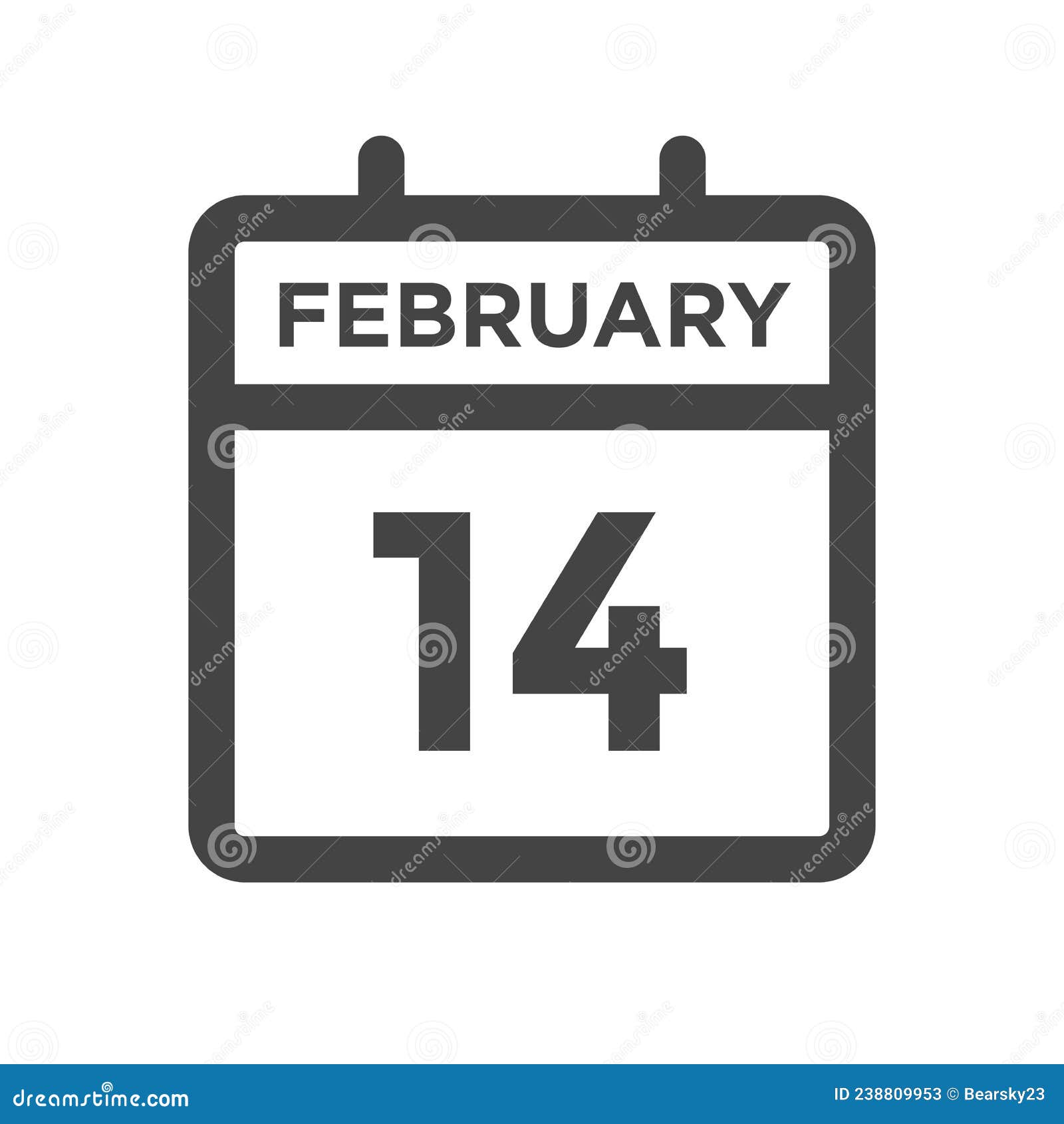 February 14 Calendar Day or Calender Date for Deadlines or Appointment ...