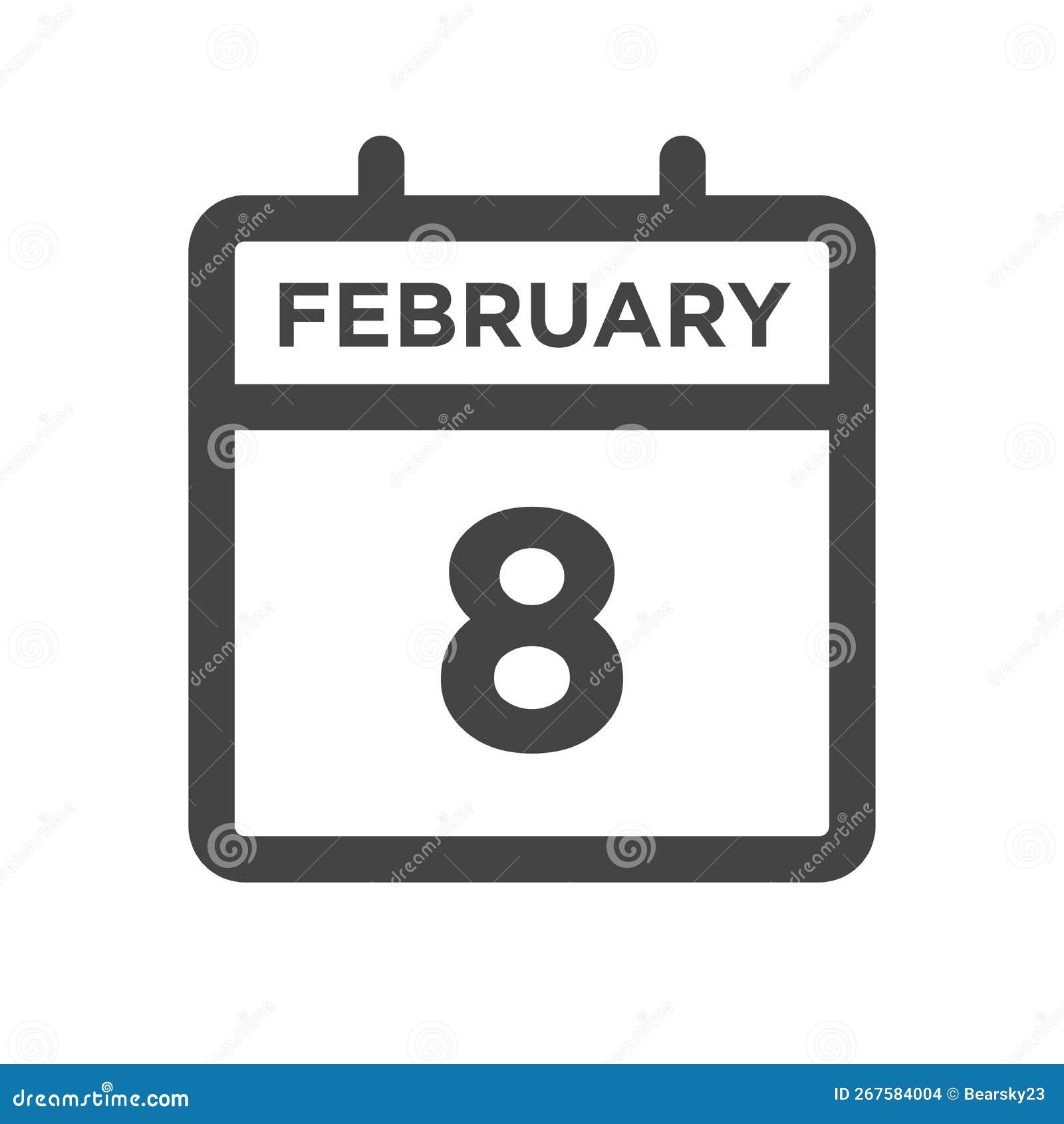 February 8 Calendar Day or Calender Date for Deadlines or Appointment ...