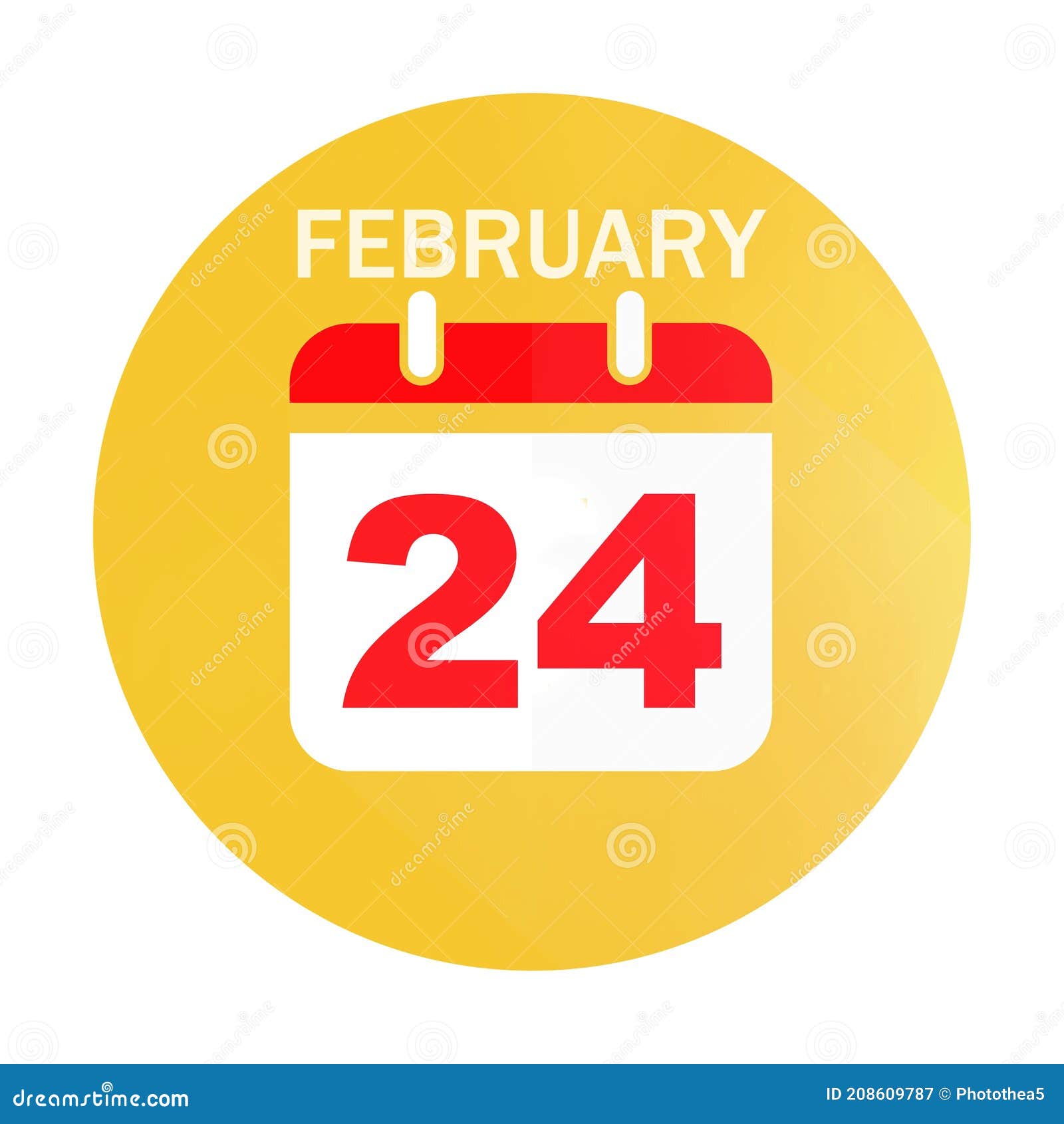 February 24 Calendar Flat Icon Stock Illustration - Illustration of ...