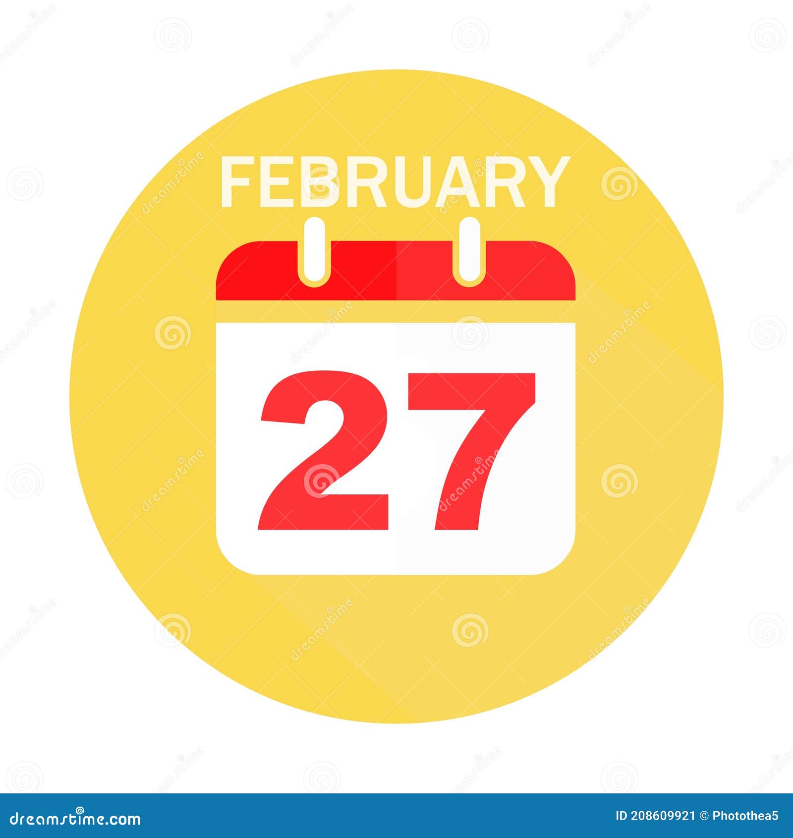 February 27 Calendar Flat Icon Stock Illustration - Illustration of ...
